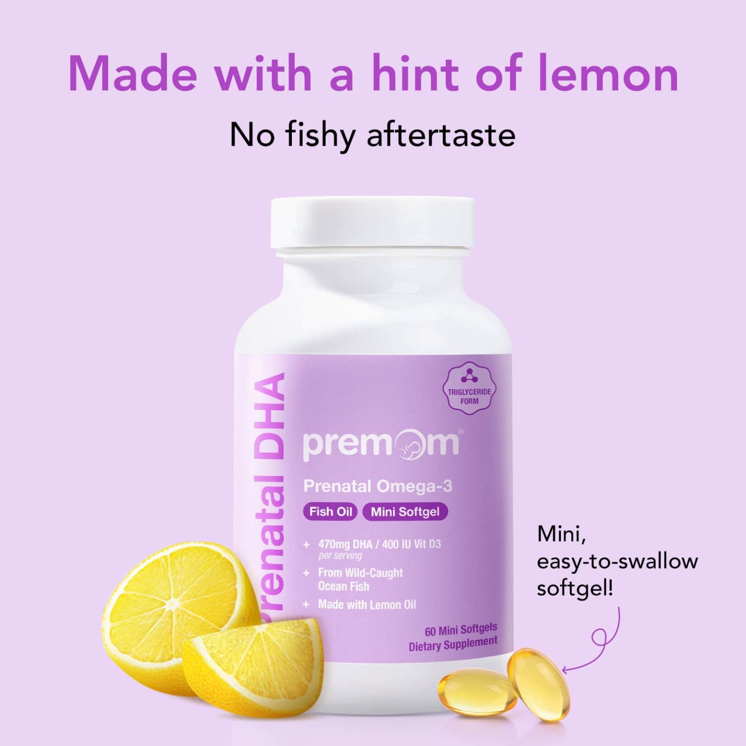 Premom Prenatal DHA: Omega-3 Fish Oil and Vit D